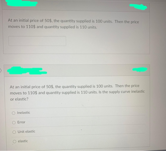 Solved At an initial price of 50$, the quantity supplied is | Chegg.com