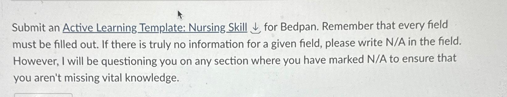 Solved Submit an Active Learning Template: Nursing Skill | Chegg.com