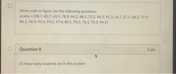 Solved Write code to figure out the following questions: | Chegg.com