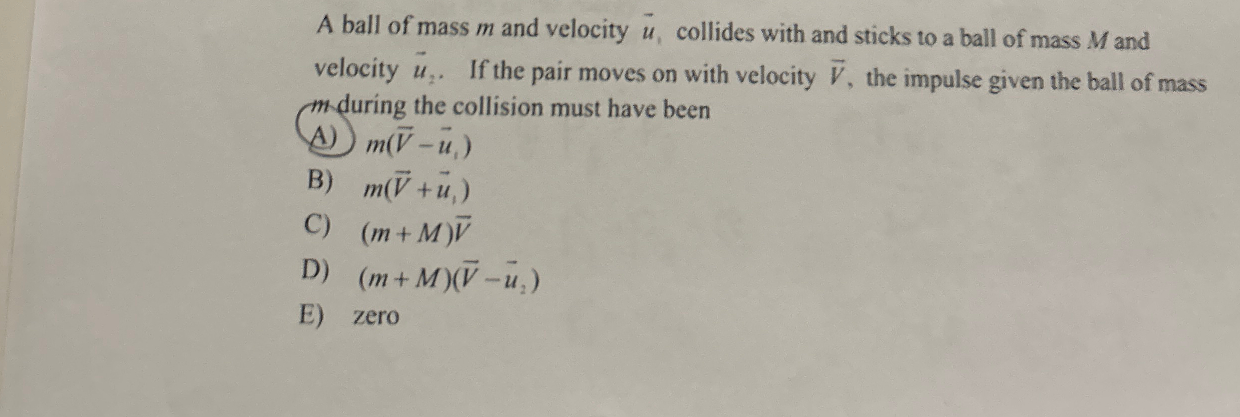 High Quality SOLUTION A ball of mass m ﻿and velocity vec(u), ﻿collides with | Chegg.com