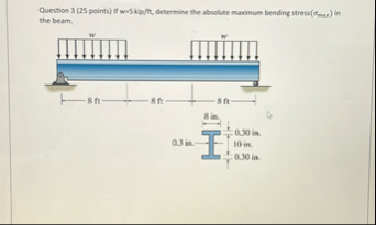 Solved Question 3 (25 ﻿points) ﻿If wo5kip/t, ﻿determine the | Chegg.com