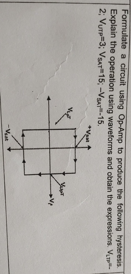 Solved Formulate a circuit using Op-Amp to produce the | Chegg.com
