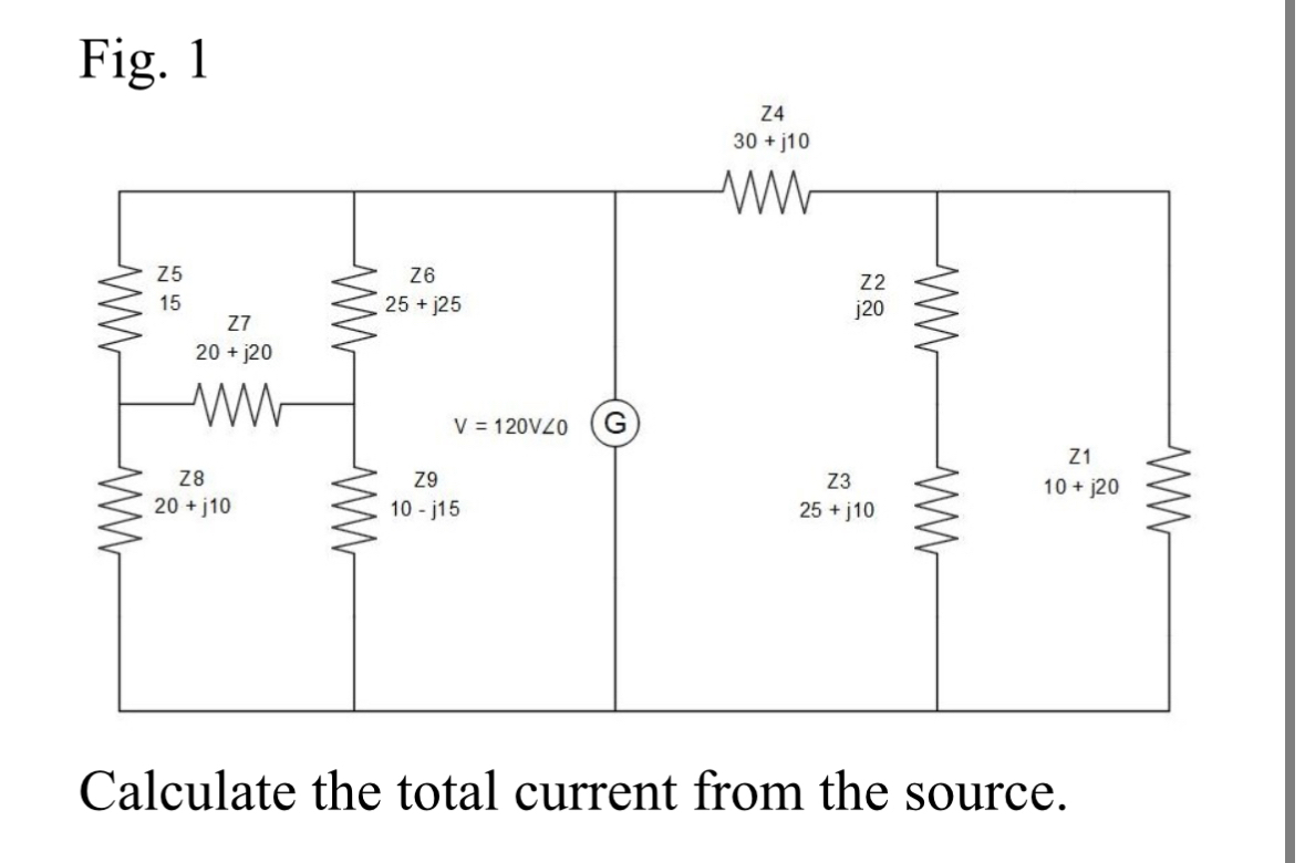 1) ﻿For the circuit shown in Fig. 1 ﻿calculate the | Chegg.com