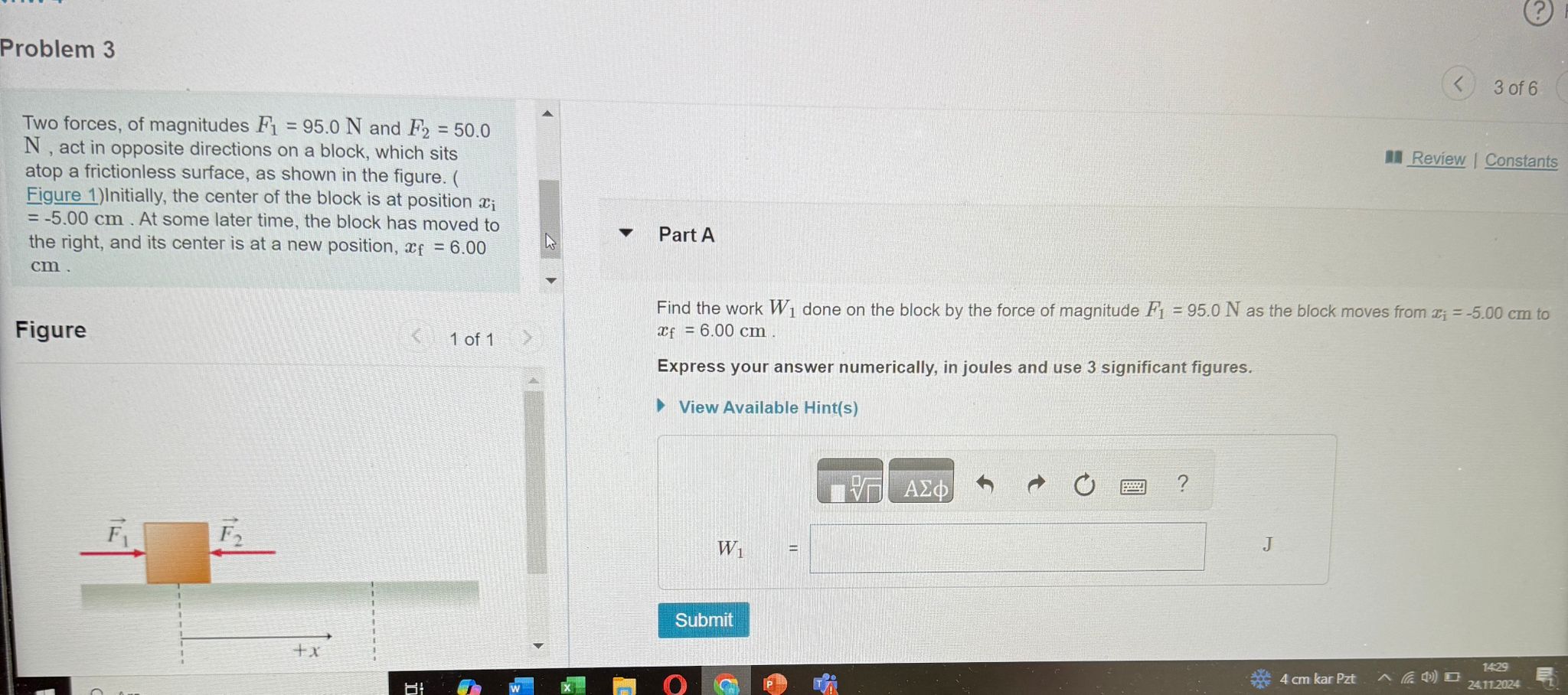 Solved Problem 3Two forces, of ﻿magnitudes F1=95.0N ﻿and | Chegg.com