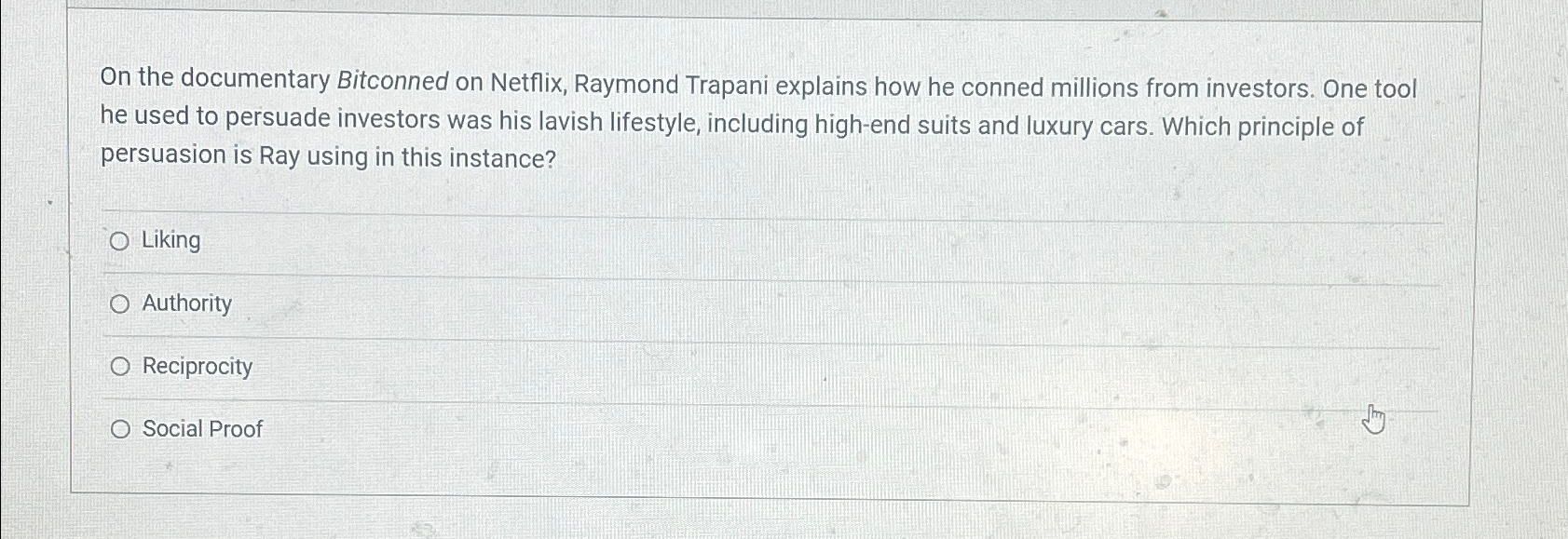 Solved On the documentary Bitconned on Netflix, Raymond | Chegg.com
