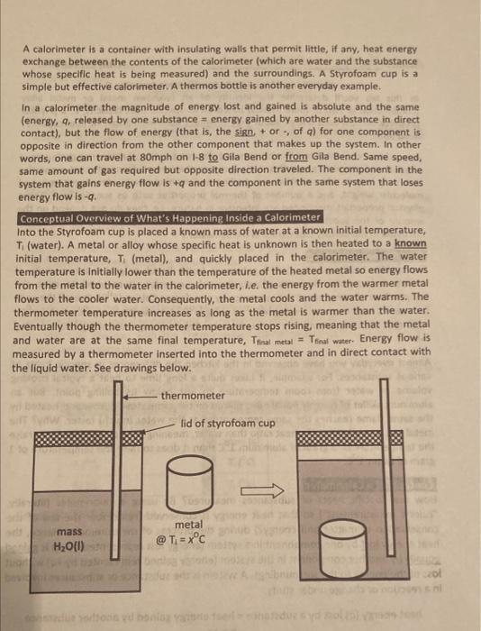Identifying a Metal by its Specific Heat Capacity, C | Chegg.com