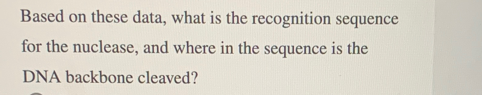 Solved Based on these data, what is the recognition sequence | Chegg.com