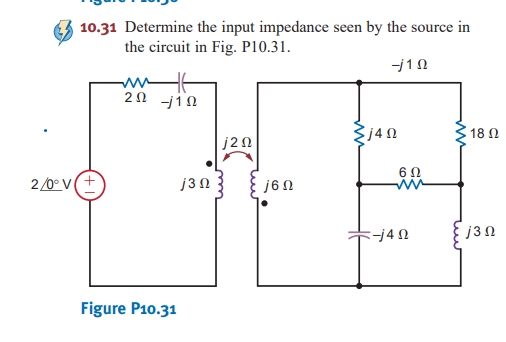 Solved solve ıt quickly 10.31 ﻿Determine the input impedance | Chegg.com