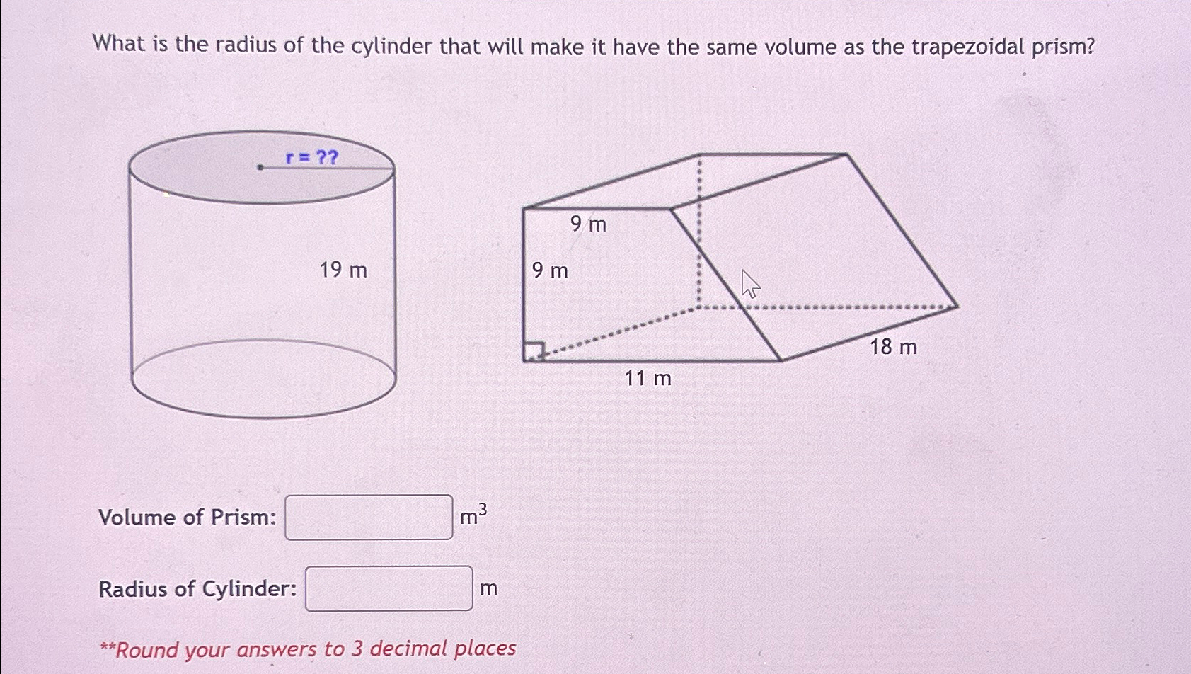 Solved What is the radius of the cylinder that will make it | Chegg.com