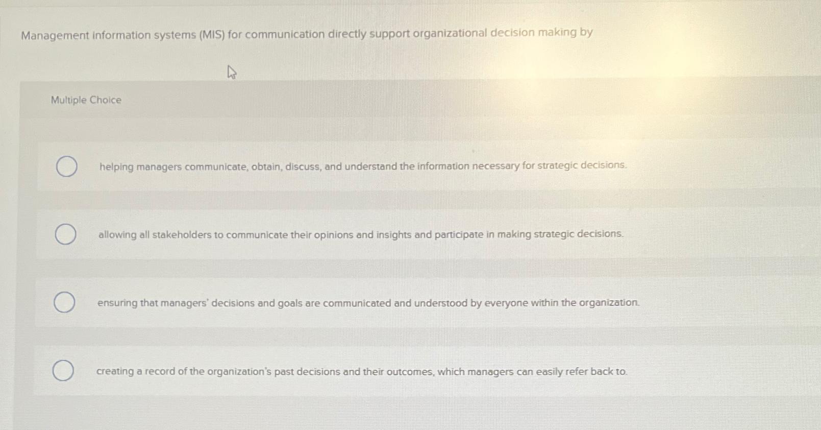 Solved Management information systems (MIS) ﻿for | Chegg.com