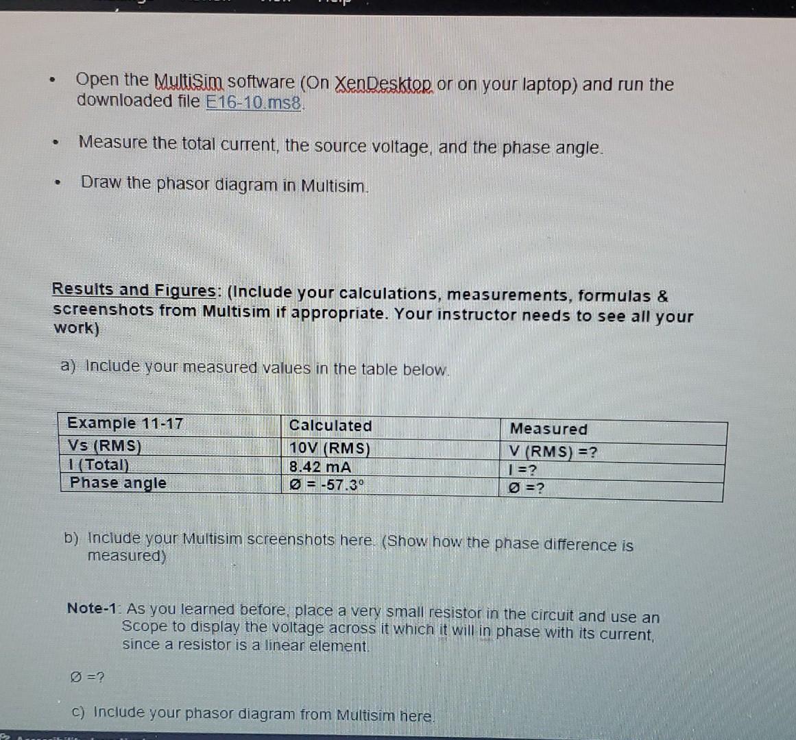 Solved - Open the MultiSim software (On XenDesktop or on | Chegg.com