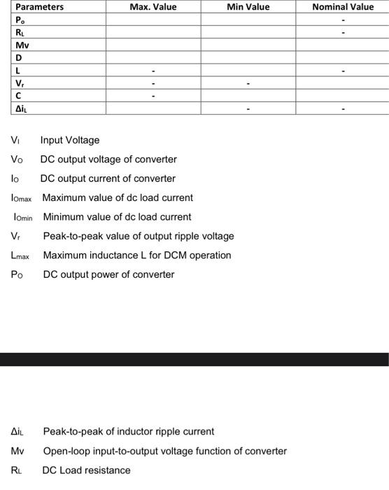 Solved Buck Converter Design a PWM buck converter to meet | Chegg.com