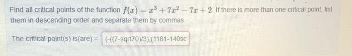Solved Find all critical points of the function | Chegg.com