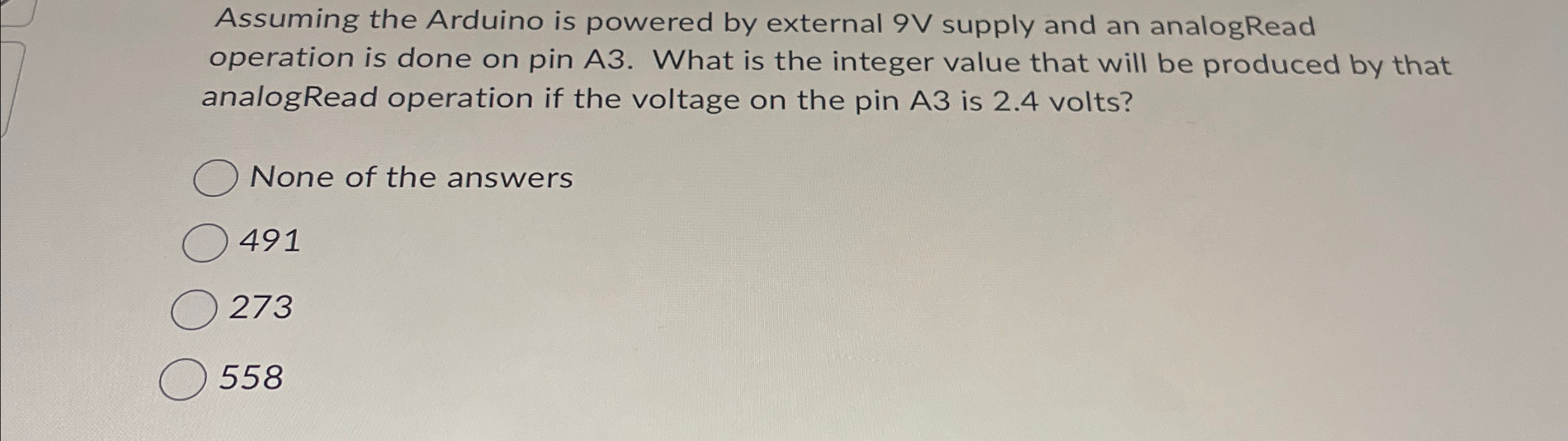 Solved Assuming The Arduino Is Powered By External 9v 