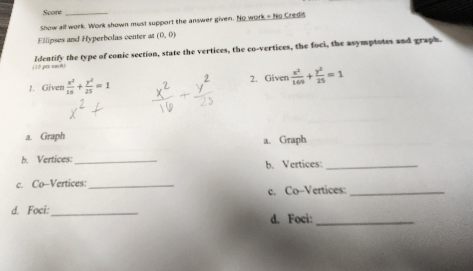 Solved Show all work. Work shown must support the answer | Chegg.com