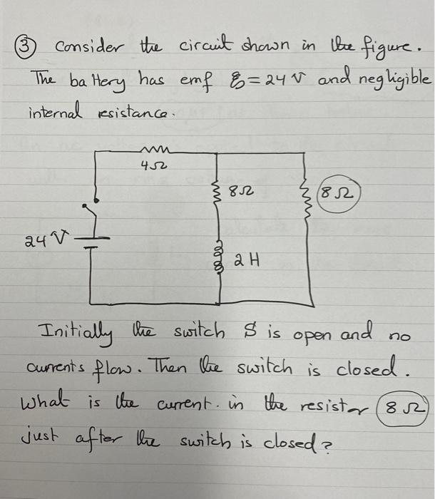 Solved (3) Consider the circuit shown in the figure. The | Chegg.com