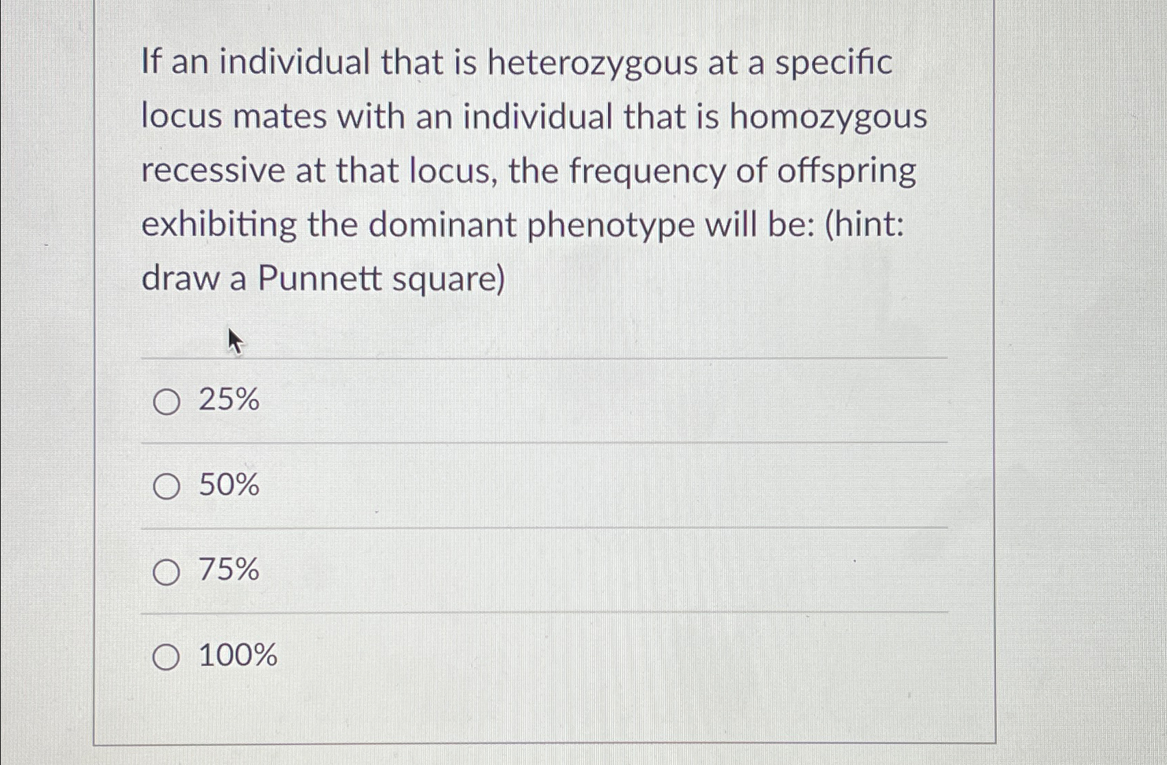 Solved If an individual that is heterozygous at a specific | Chegg.com