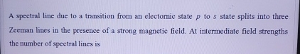 Solved A spectral line due to a transition from an electomic | Chegg.com
