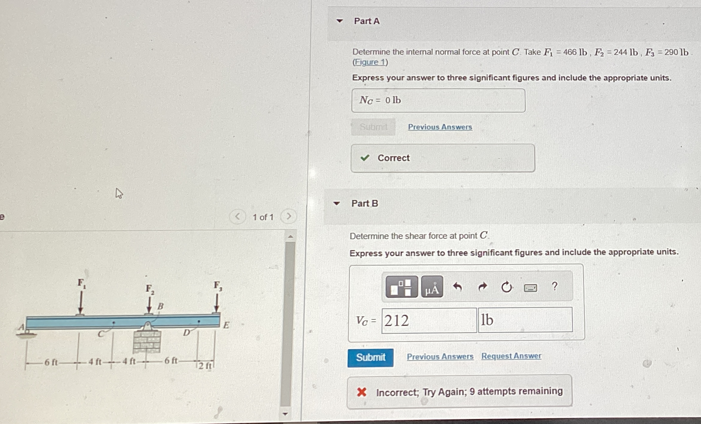 Solved Part ADeterDetermine the moment at point CExpress | Chegg.com