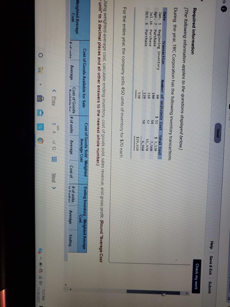 Solved Tk Saved Help Save & Exit Submit Check my work | Chegg.com
