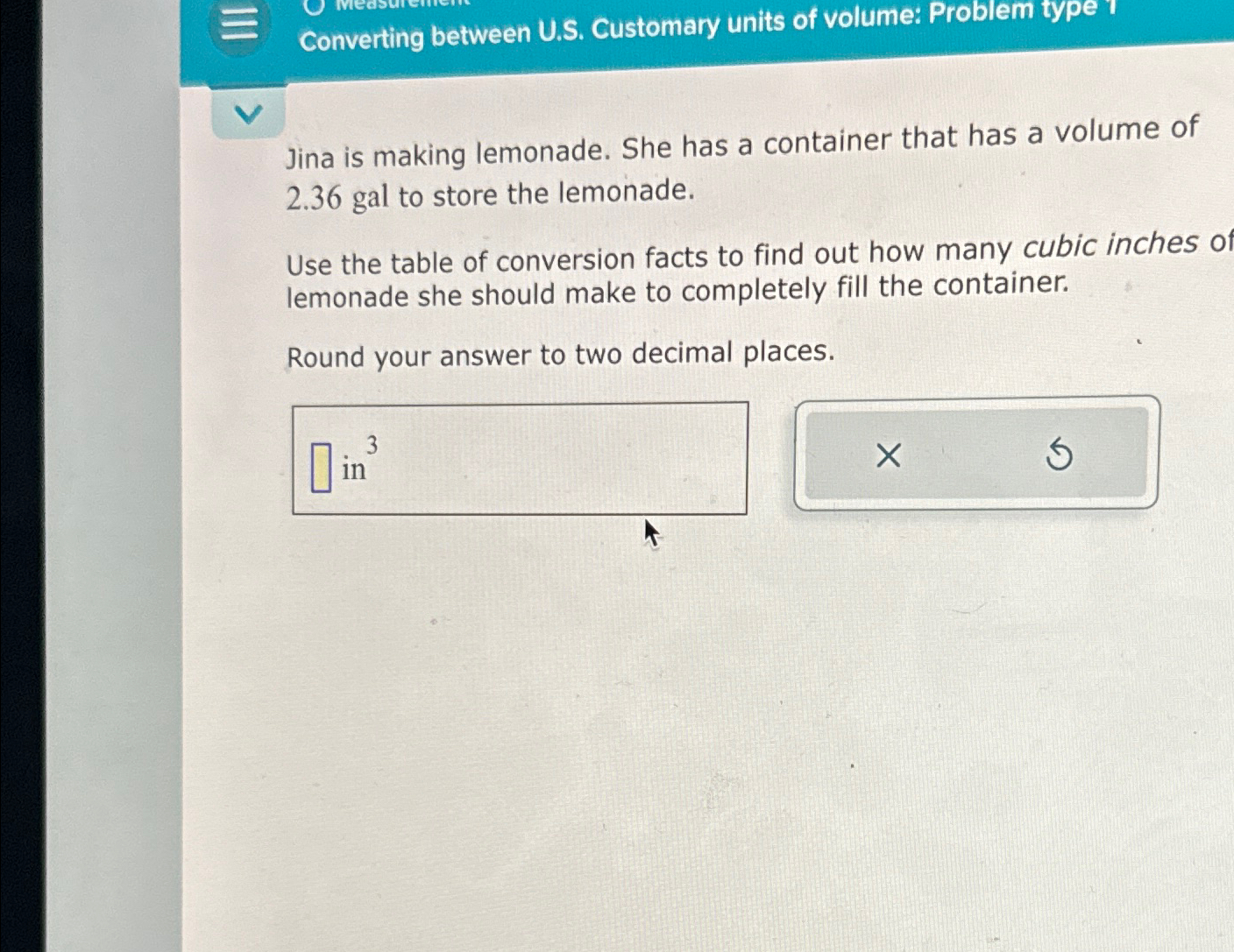 Solved Converting between U.S. ﻿Customary units of volume: | Chegg.com