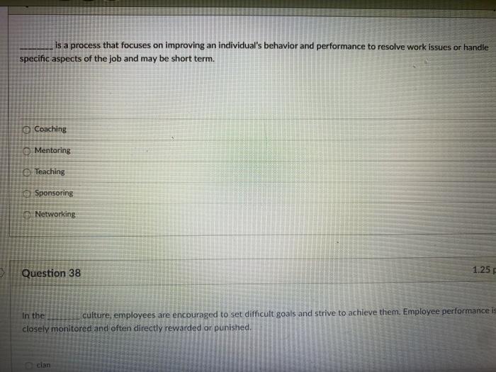Solved is a process that focuses on improving an | Chegg.com