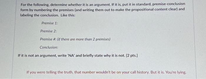 For the following, determine whether it is an | Chegg.com