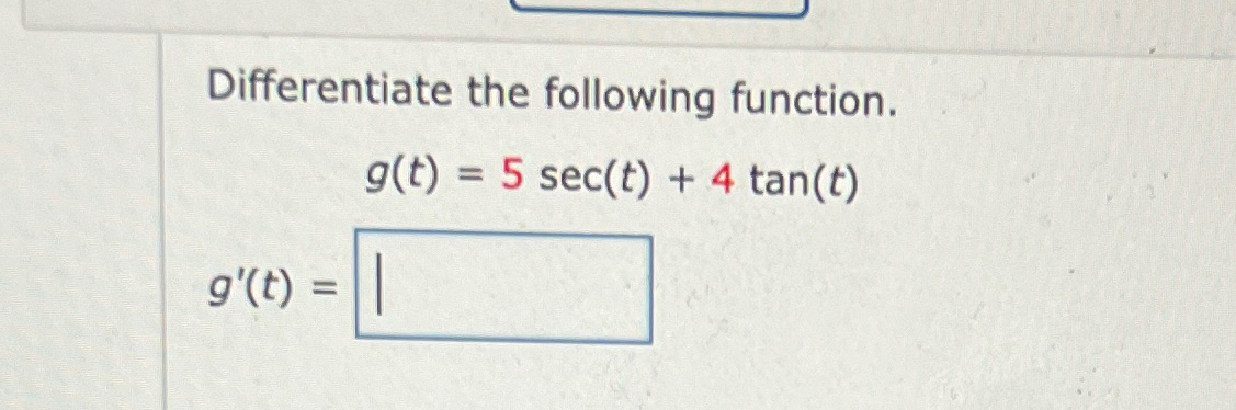 Solved Differentiate the following | Chegg.com