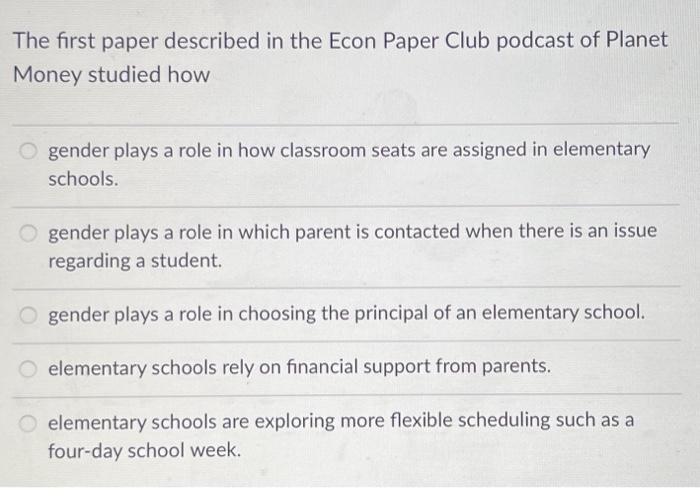 Solved The first paper described in the Econ Paper Club | Chegg.com