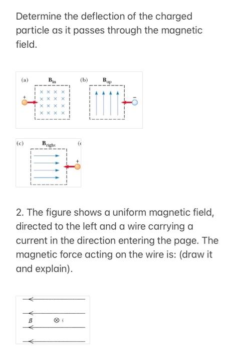 Solved Determine the deflection of the charged particle as | Chegg.com