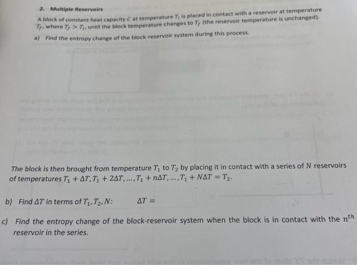 Solved A block of constant heat capacity C at temperature T, | Chegg.com