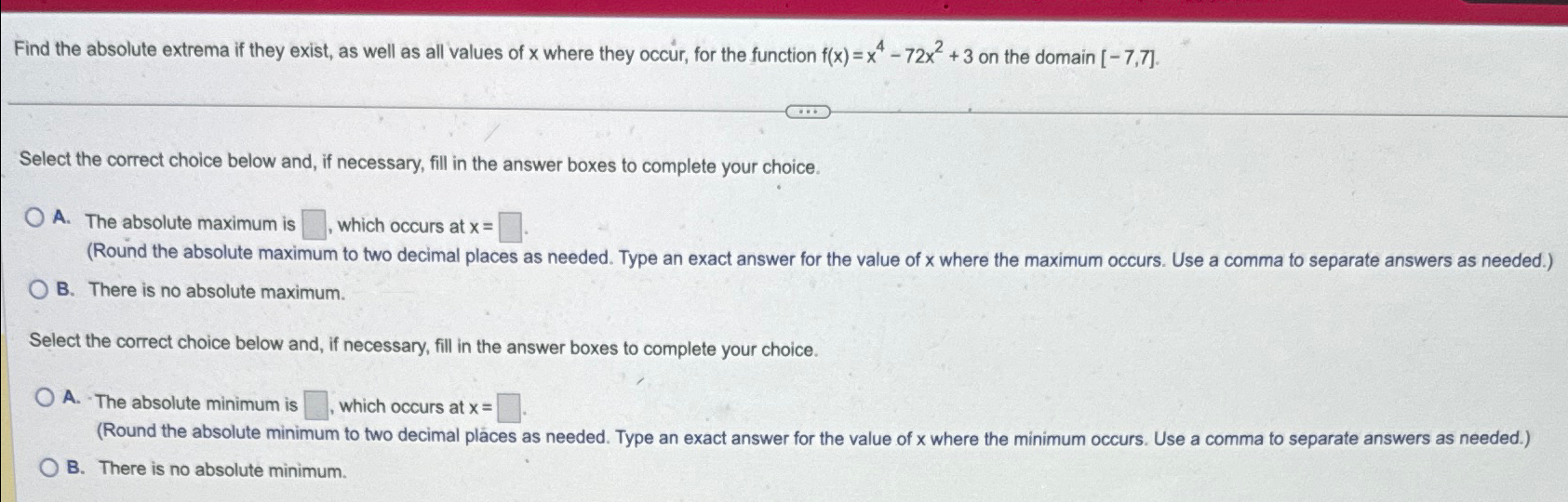 Solved Find the absolute extrema if they exist, as well as | Chegg.com