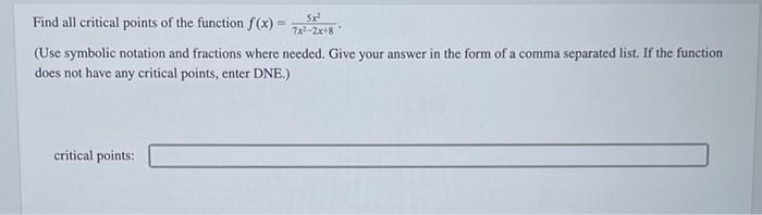 Solved Find all critical points of the function | Chegg.com