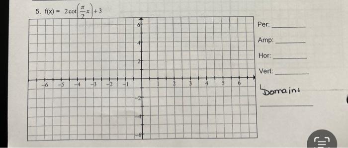 Solved f(x)=2cot(−πx)+3 | Chegg.com
