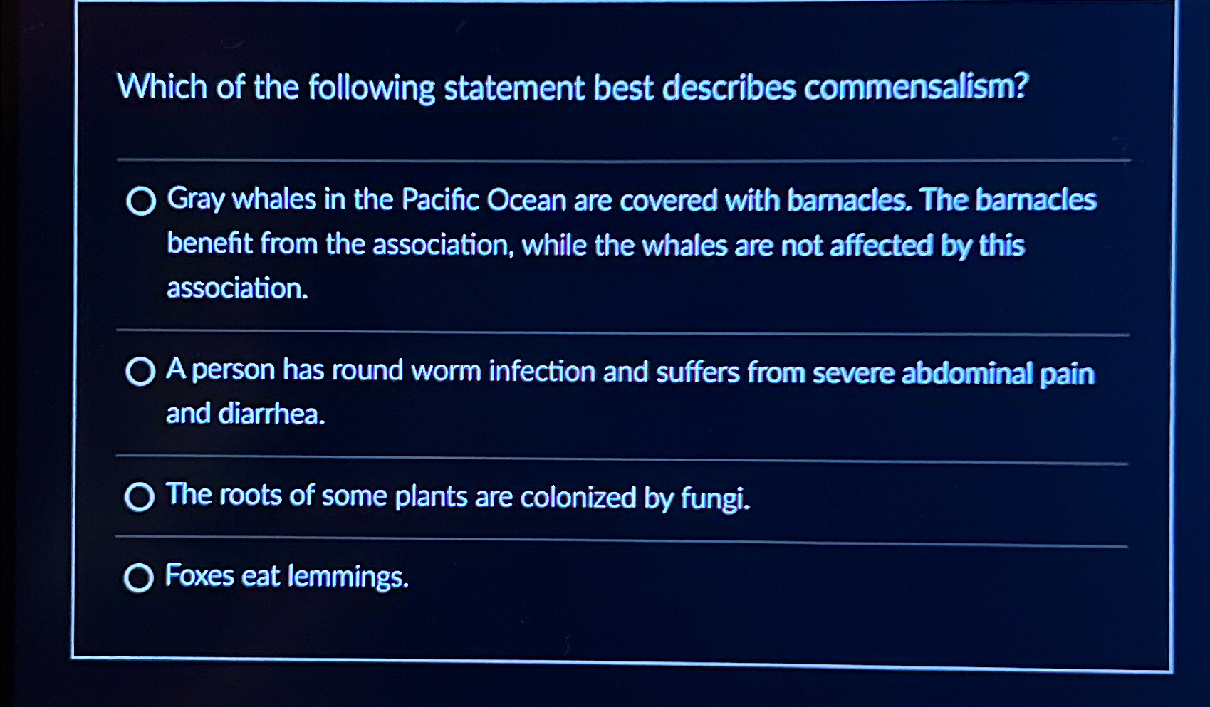 Solved Which of the following statement best describes | Chegg.com