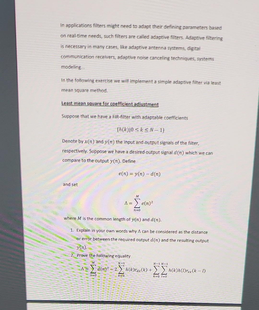 Solved II. Echo generation and cancelation Given a signal | Chegg.com