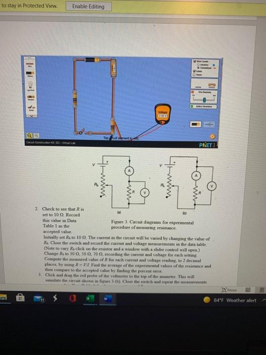 Solved to stay in Protected View. Enable Editing DIO wie | Chegg.com