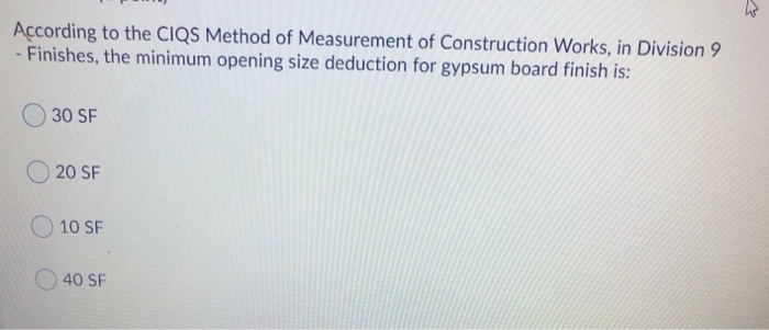 Solved According to the CIQS Method of Measurement of | Chegg.com