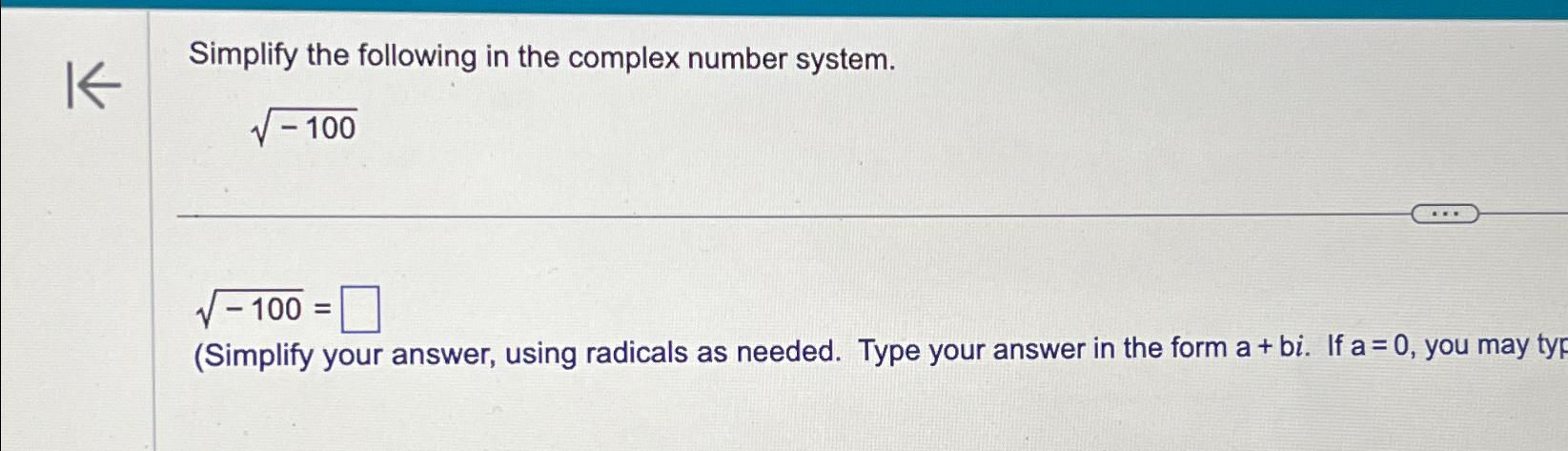 Solved Simplify the following in the complex number | Chegg.com