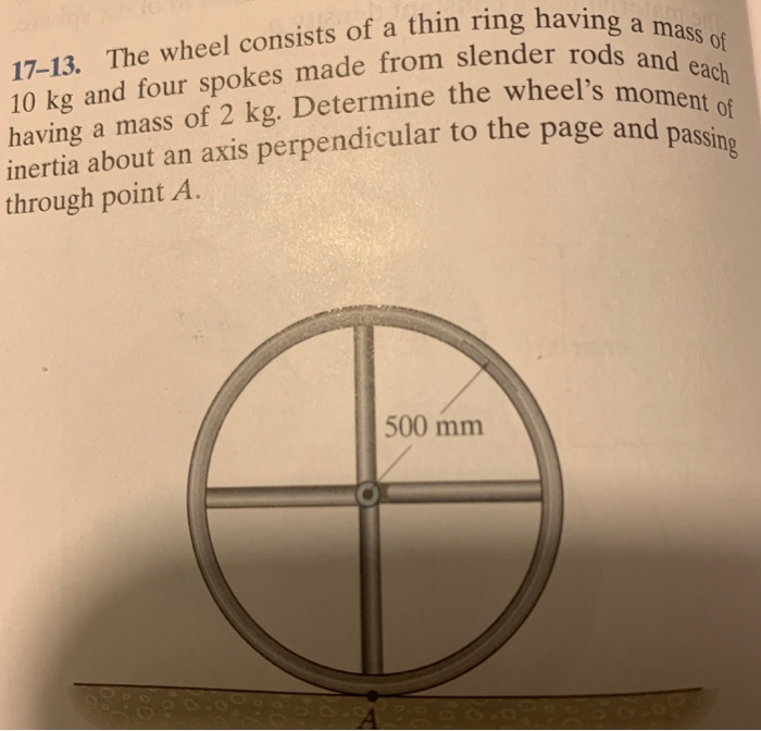 Solved determine the wheel's moment of inertia and the mass | Chegg.com