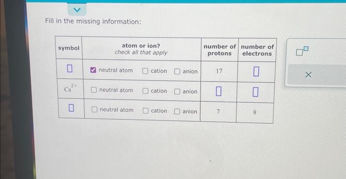 Solved Fill in the missing information: | Chegg.com