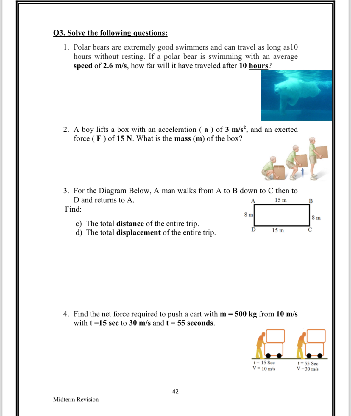 Solved Q3. ﻿Solve the following questions:Polar bears are | Chegg.com