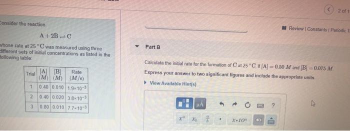 Solved 2 oft Review Constants Periodic T Part B Consider the | Chegg.com