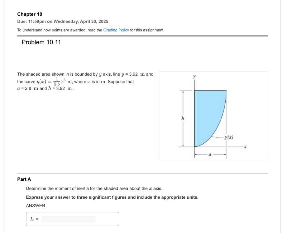 Solved Chapter 10Due: 11:59pm on ﻿Wednesday, April | Chegg.com