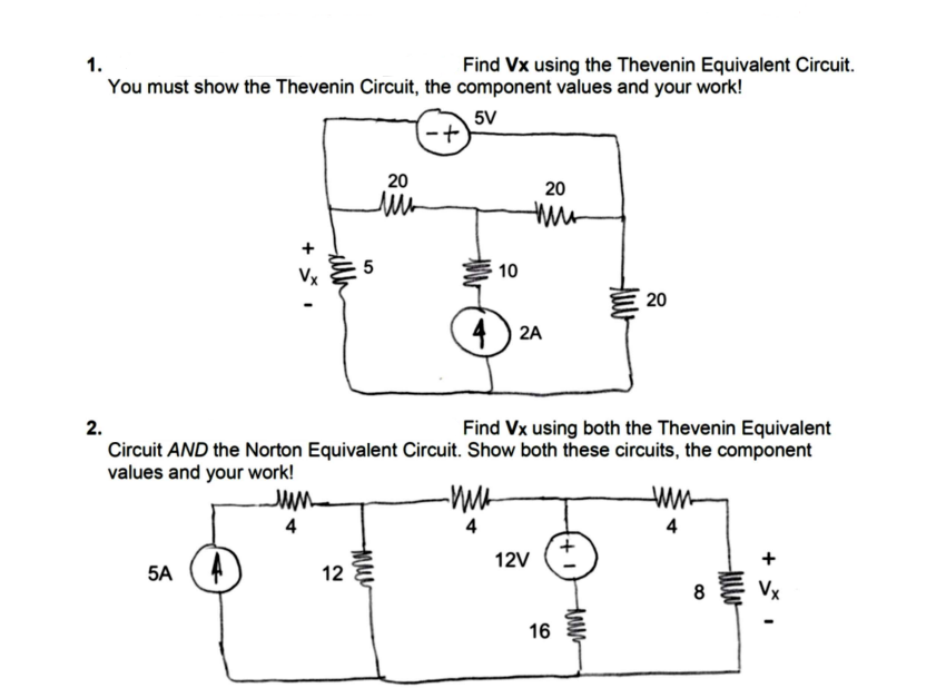 Solved Find Vx using the Thevenin Equivalent Circuit.You | Chegg.com