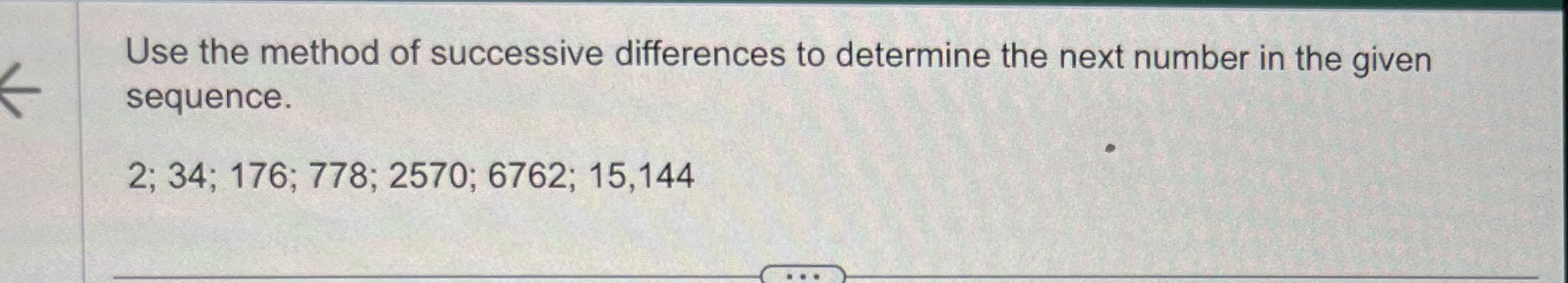 Use the method of successive differences to determine | Chegg.com