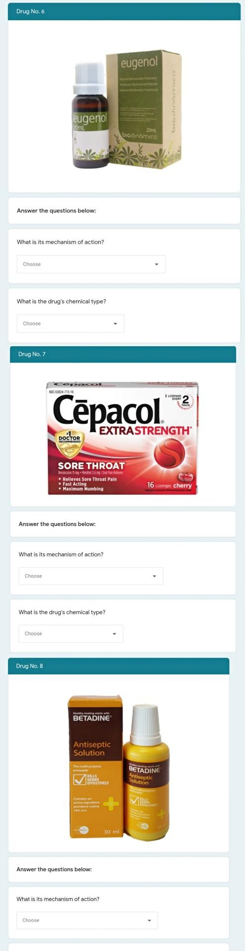 Solved Drug No. 1 Zephiran onun chien ANTISEPTIC 1:750 ARLOS | Chegg.com