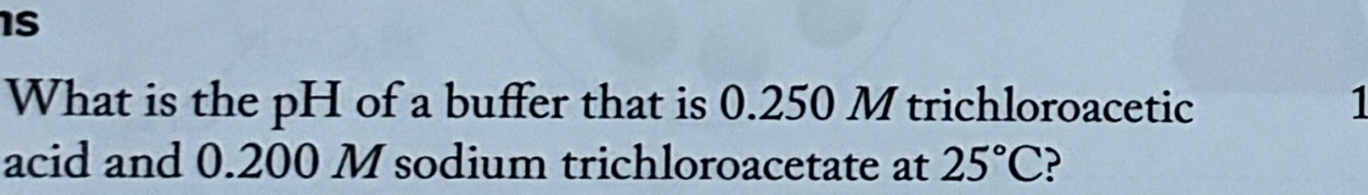 Solved What is the pH ﻿of a buffer that is 0.250M | Chegg.com