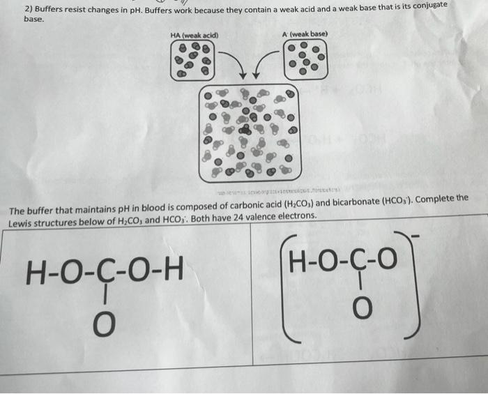 Solved 2) Buffers resist changes in pH. Buffers work because | Chegg.com