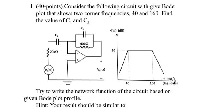 Solved 1. (40-points) Consider the following circuit with | Chegg.com